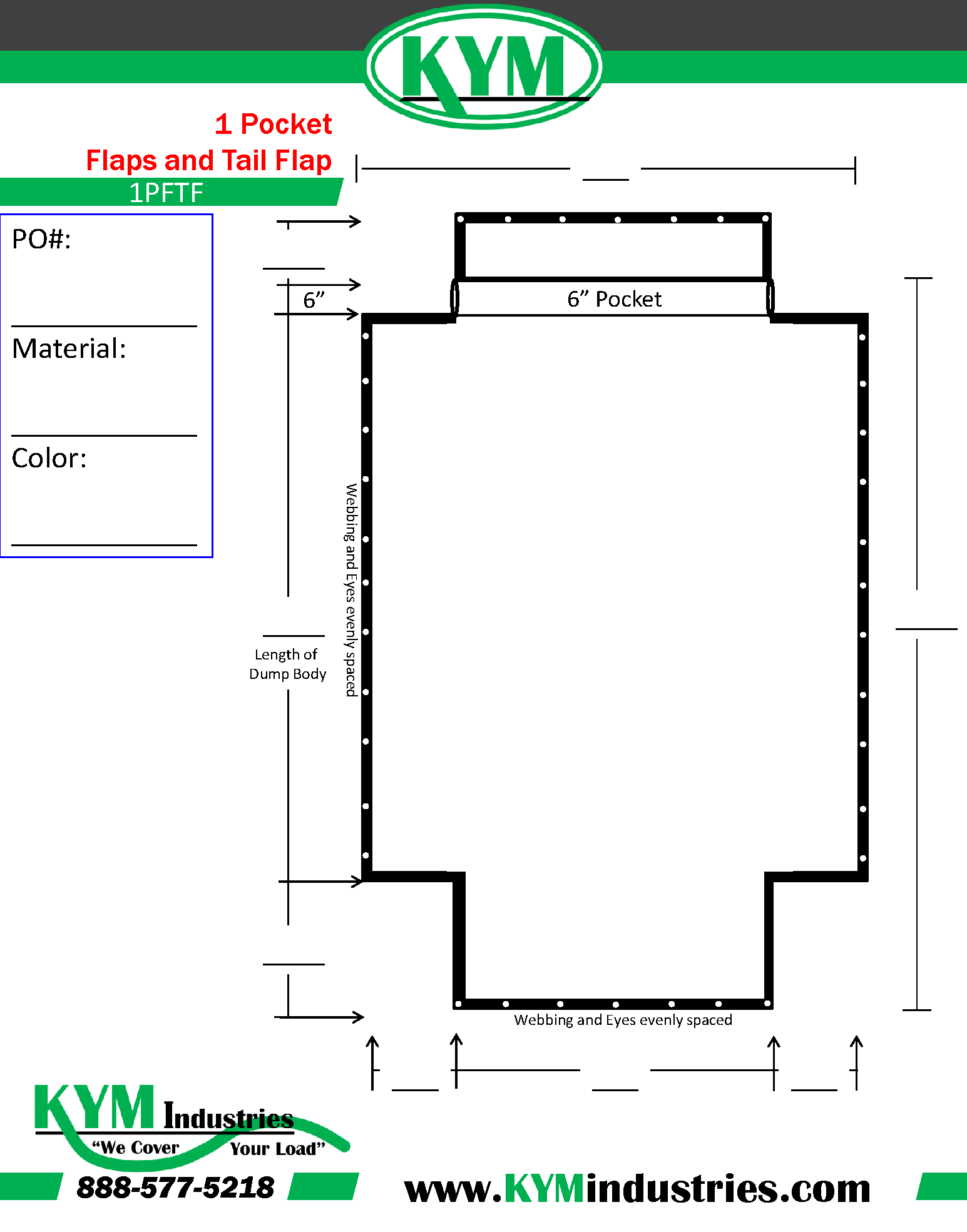 18oz Black Vinyl with Side Flaps & Tail Flaps – Kym Industries, Inc.