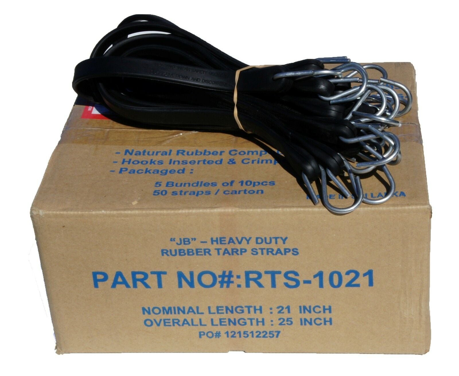 21" Rubber Tarp Straps with S-Hooks Attached (50 per Box) – Kym ...