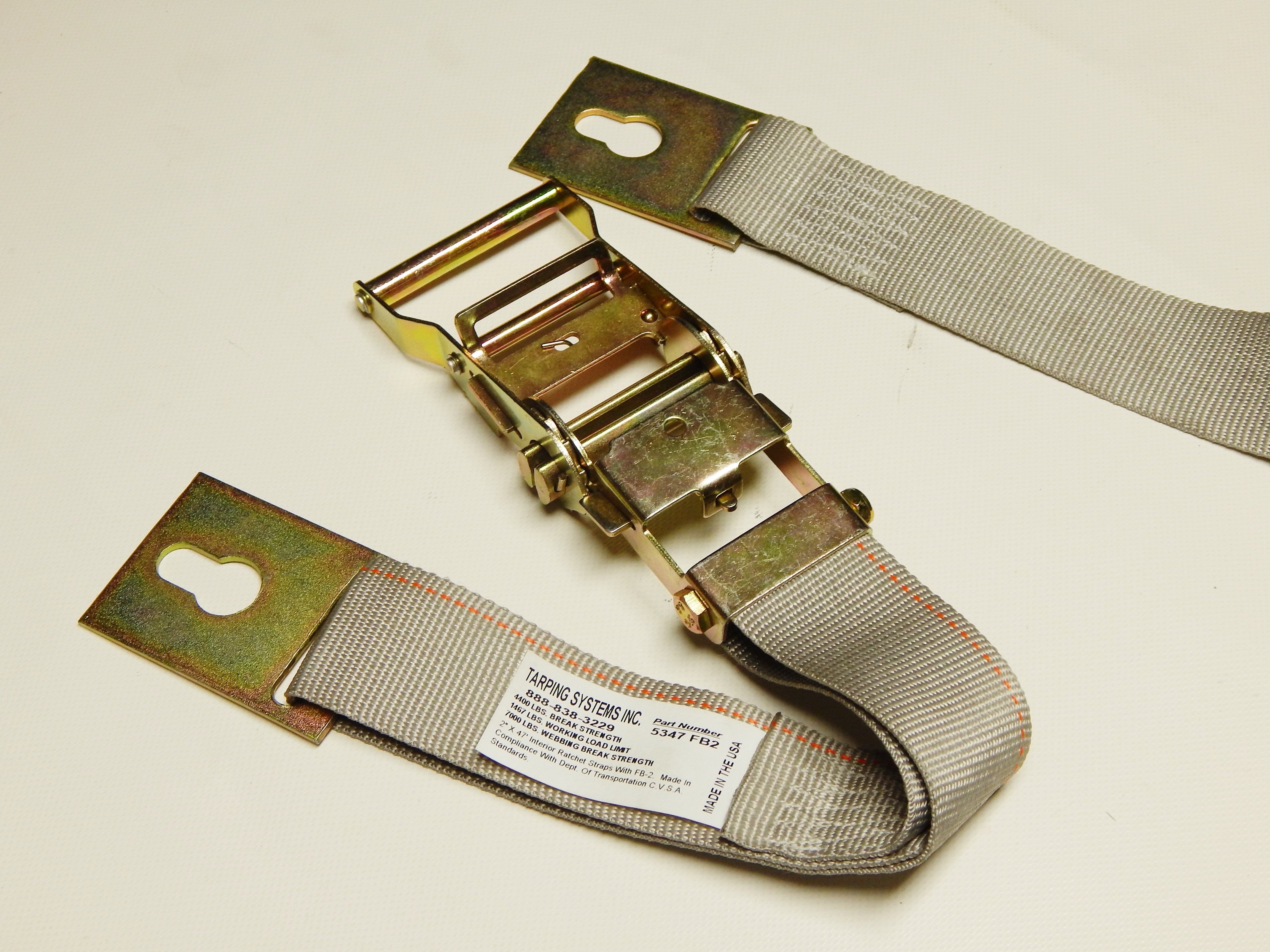 2" Ridge Strap and Ratchet Set with Flat Plate 46' Length – Kym ...